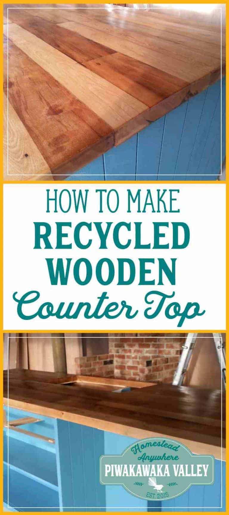 DIY Recycled Wooden Countertop
